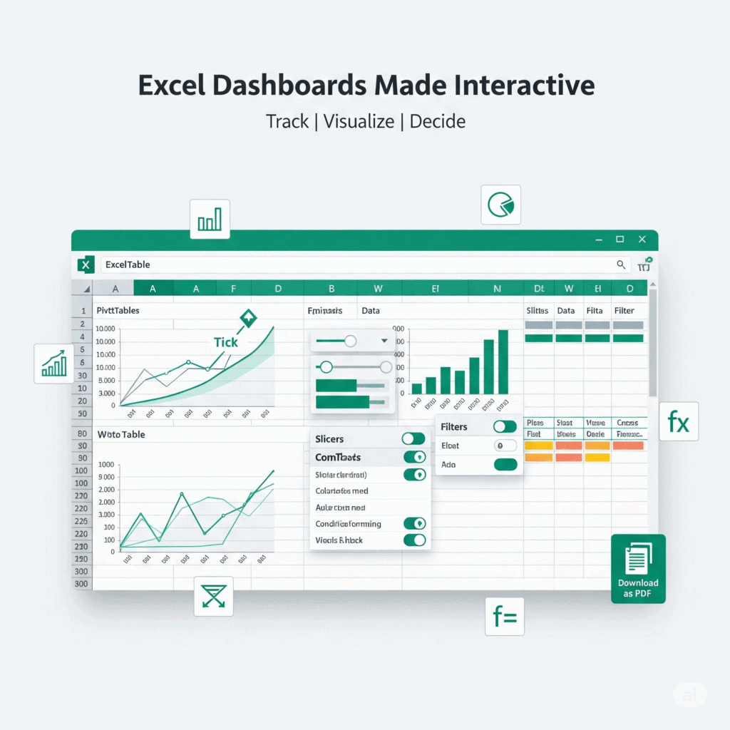 I can help you build interactive dashboard in excel - Statssy